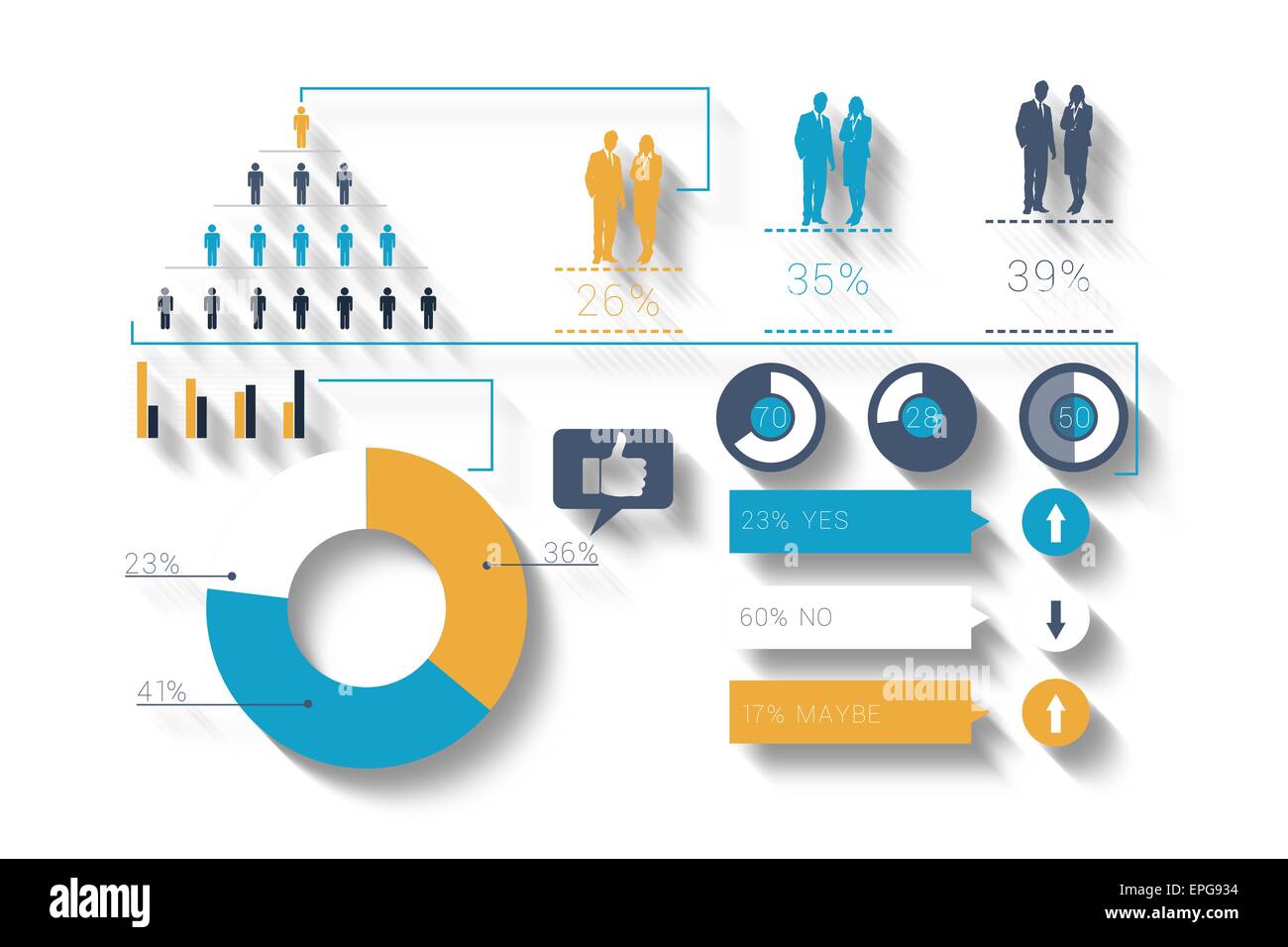 Digitally generated blue and orange business infographic Stock Photo ...