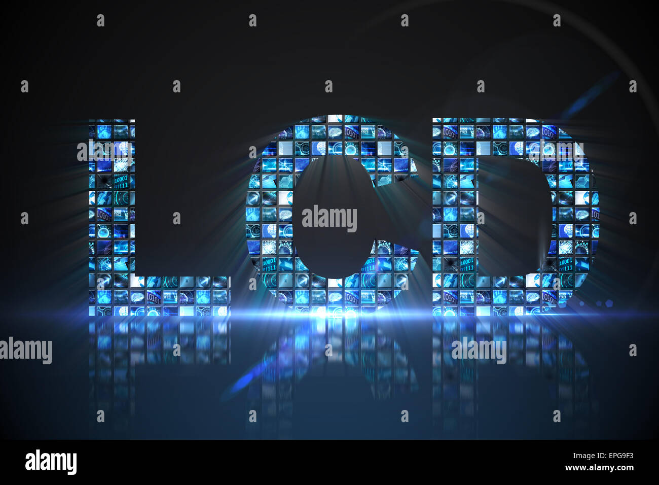 Lcd made of digital screens in blue Stock Photo - Alamy