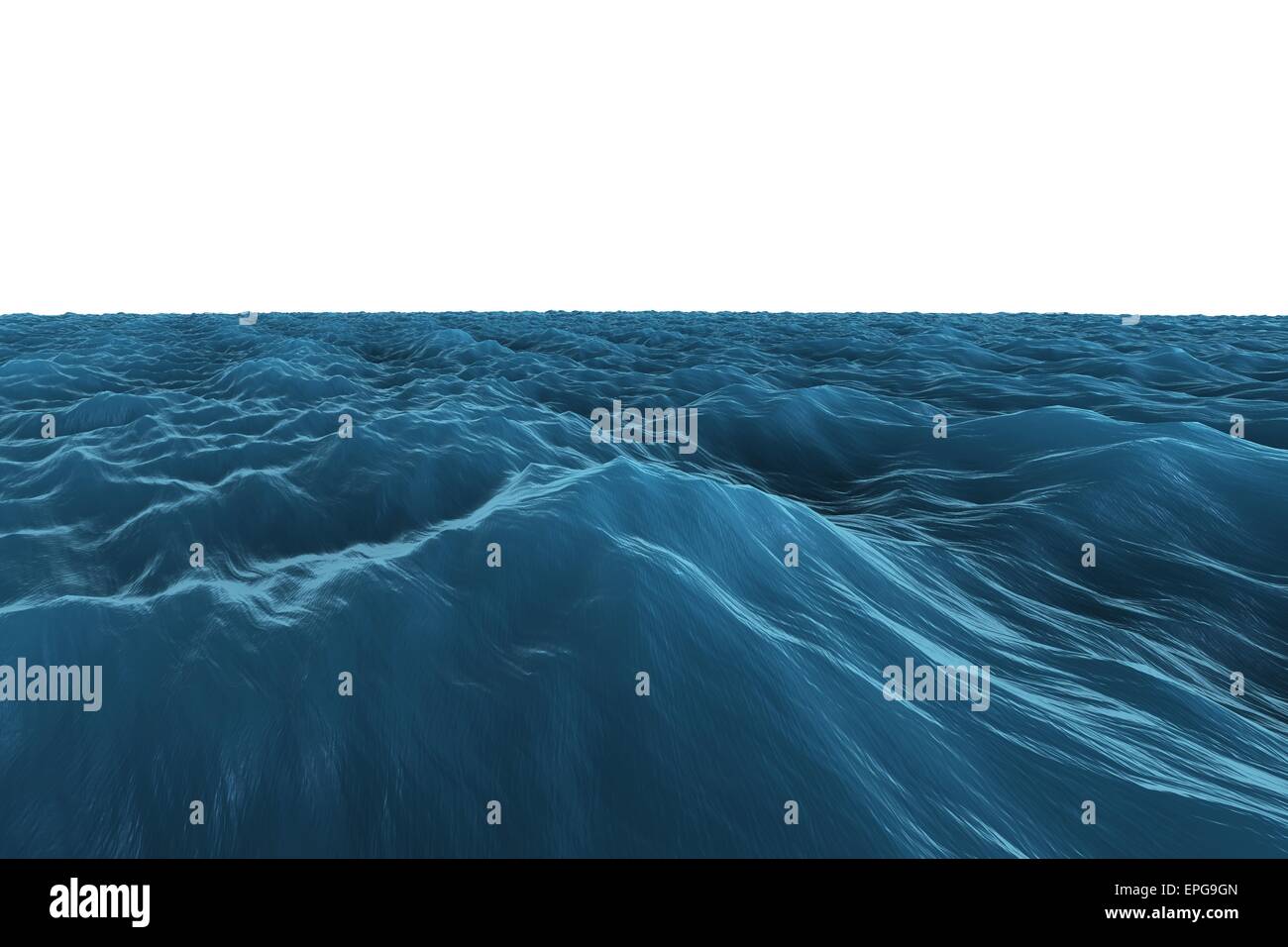 Digitally generated graphic Rough blue ocean Stock Photo - Alamy