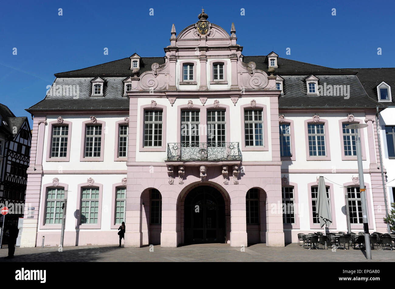 Trier,Treves,Walderdorff palace,old town,pedestrian zone,Rhineland ...