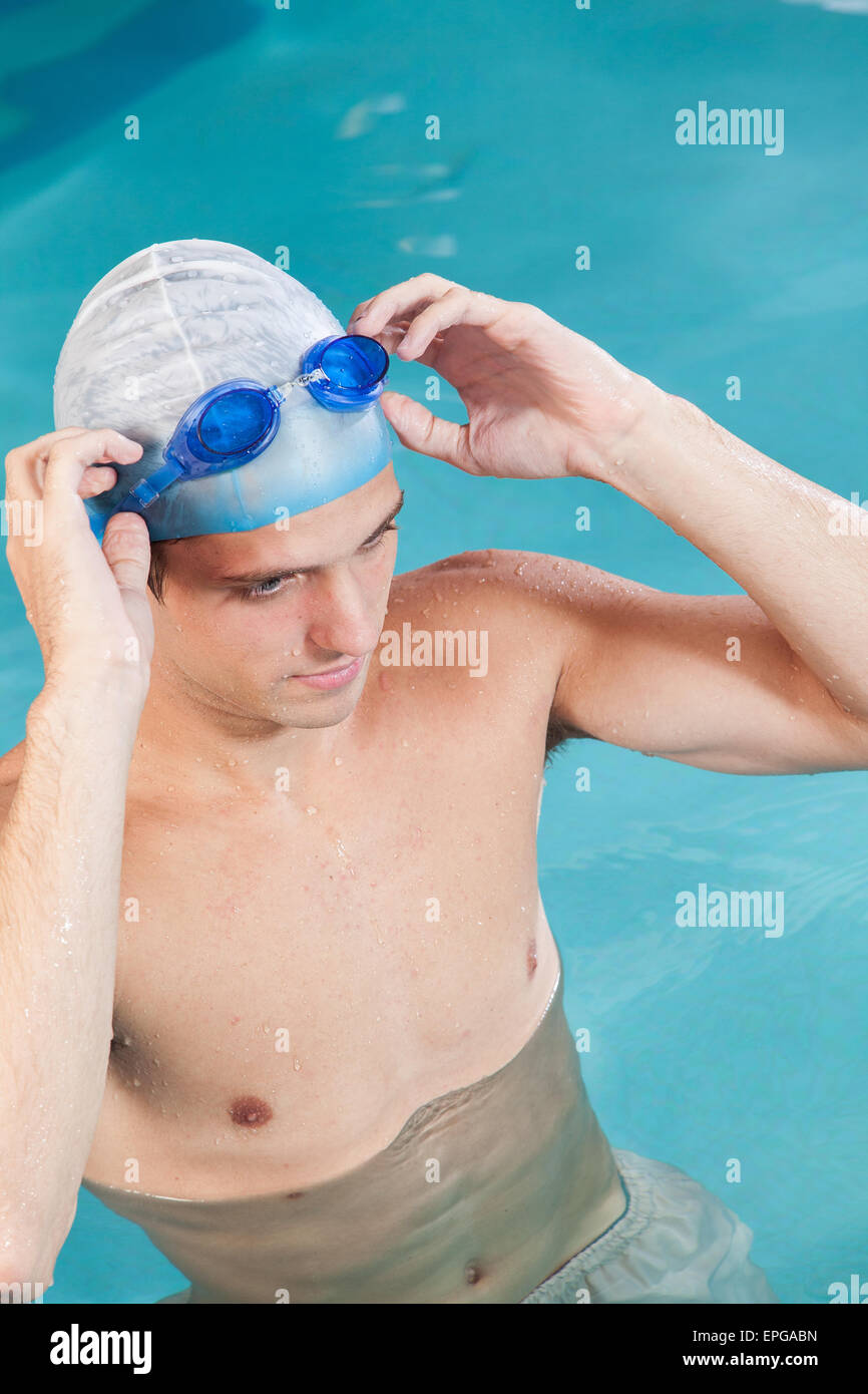 Man in to the pool Stock Photo - Alamy