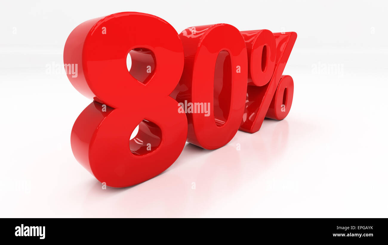3D eighty percent Stock Photo - Alamy