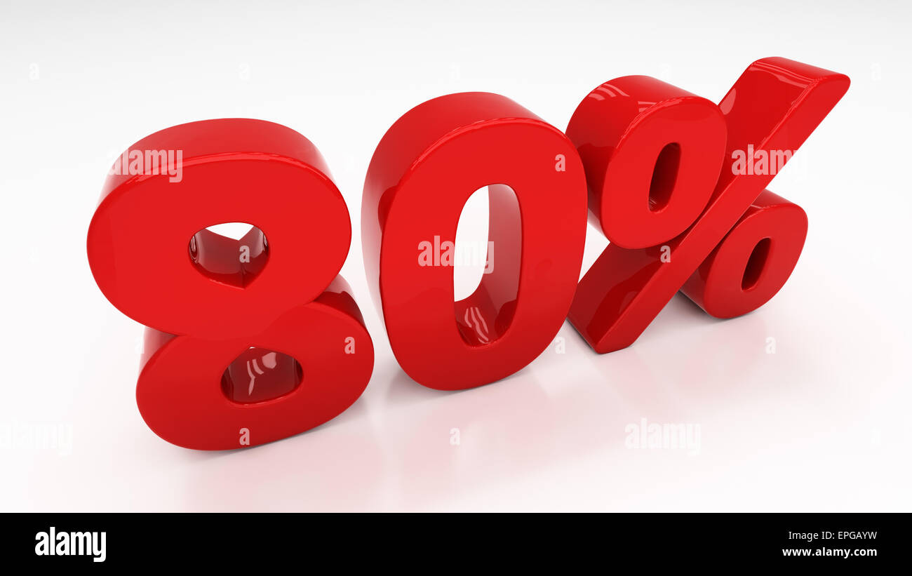3D eighty percent Stock Photo - Alamy