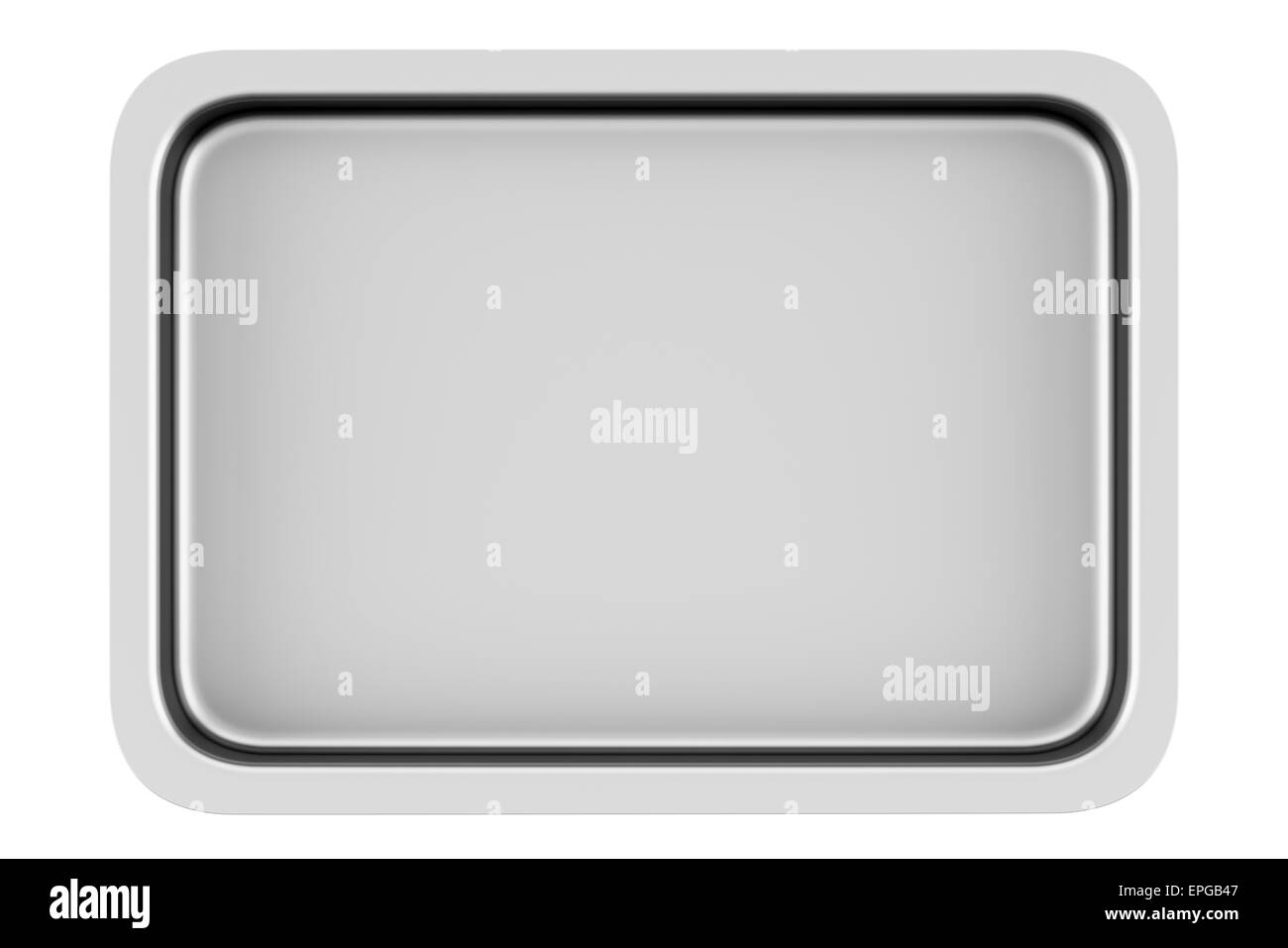 top view of metallic baking dish isolated on white Stock Photo - Alamy