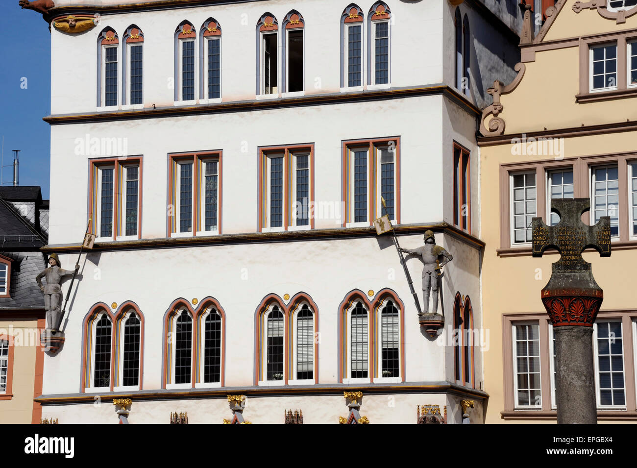 Trier,Treves,Steipe house and Market cross,Hauptmark,old town ...