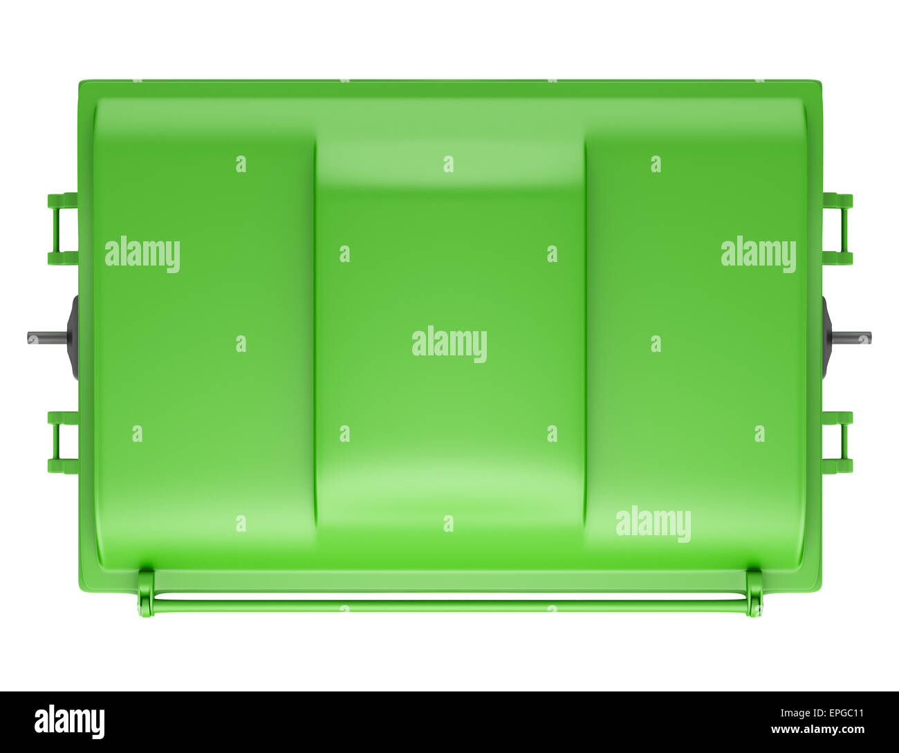top view of green garbage container isolated Stock Photo - Alamy