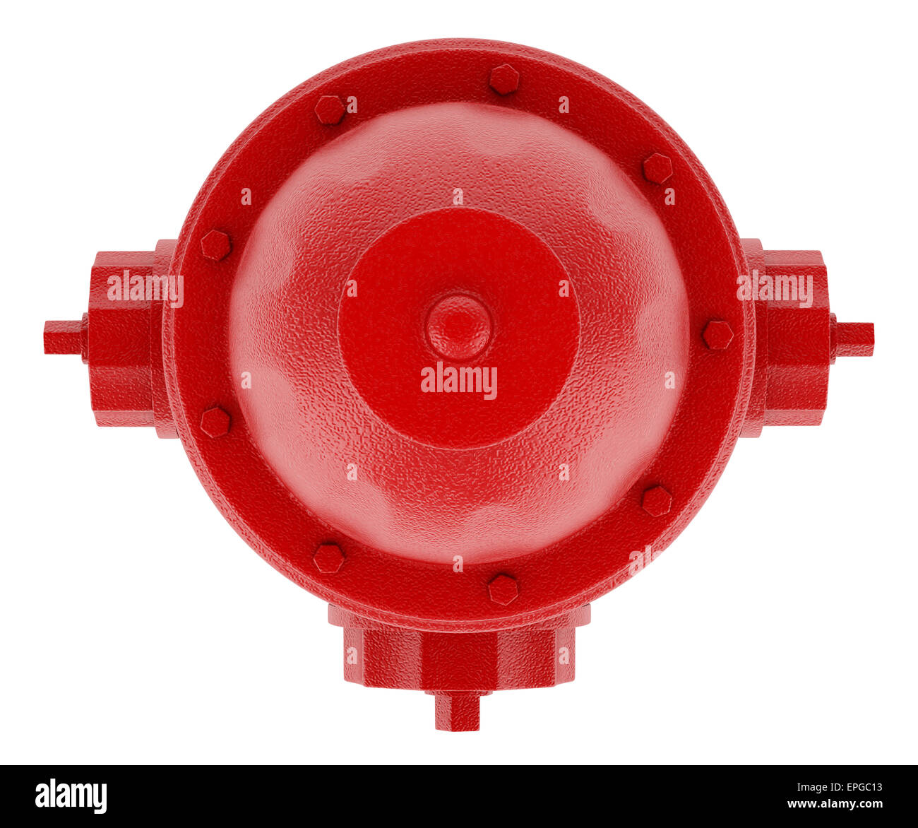 top view of red hydrant isolated on white Stock Photo - Alamy