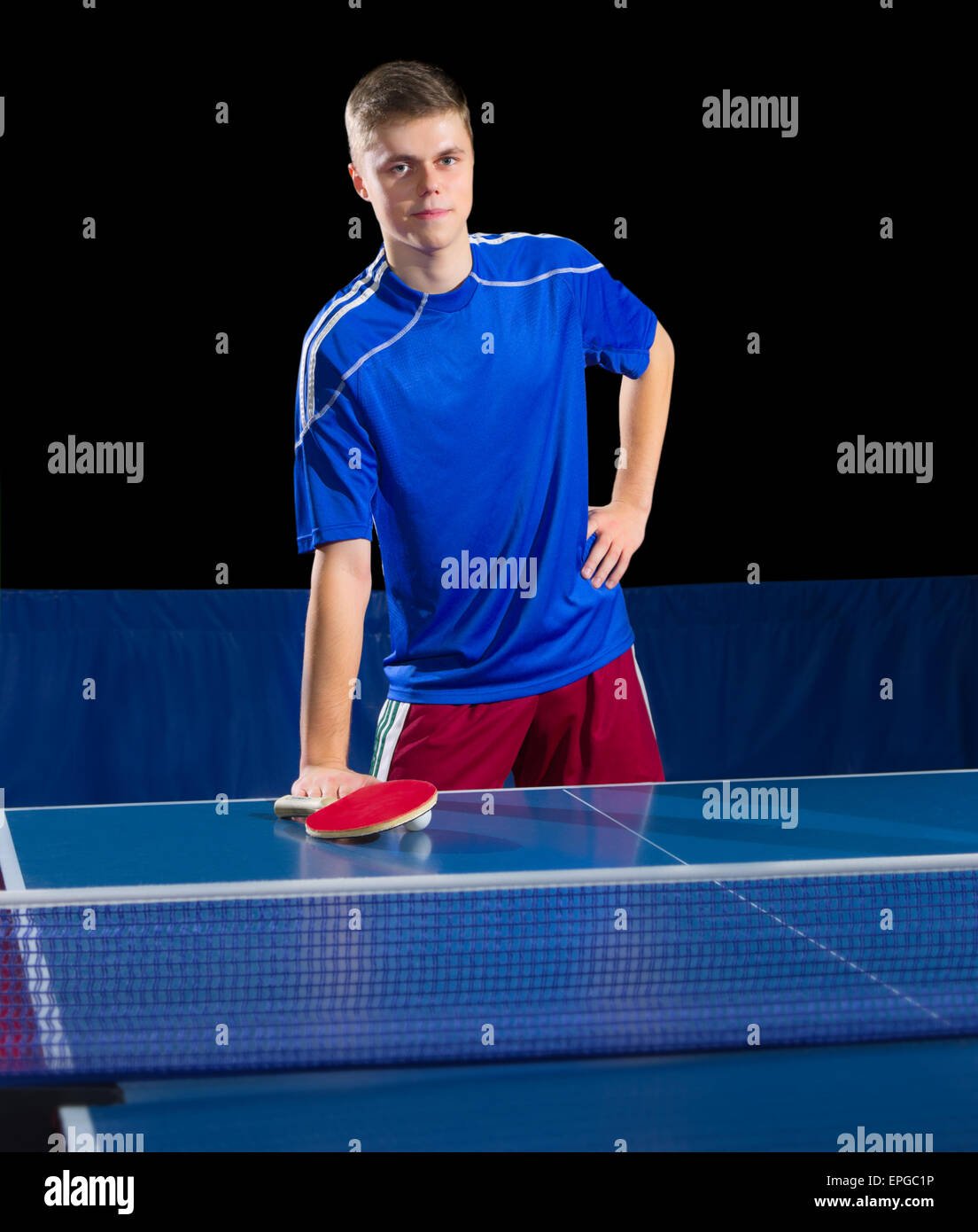 Young man table tennis player (isolated ver Stock Photo - Alamy