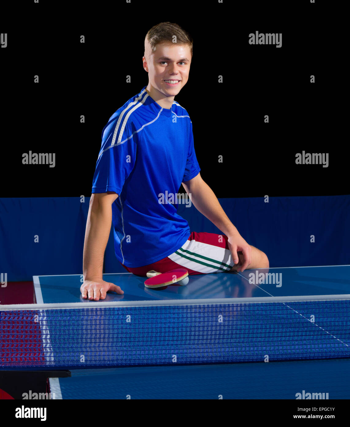 Young man table tennis player (isolated ver Stock Photo - Alamy