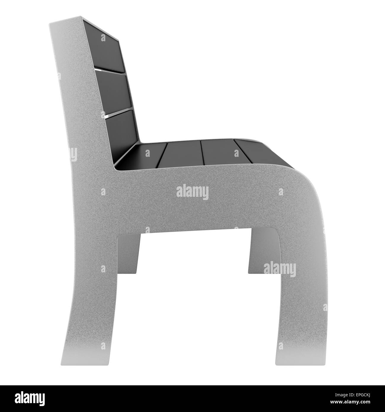 black street bench isolated on white background Stock Photo - Alamy