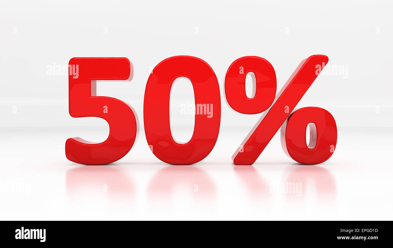 3D fifty percent Stock Photo - Alamy