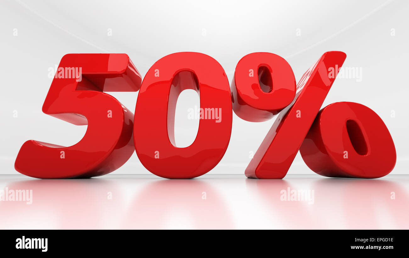 3D fifty percent Stock Photo - Alamy