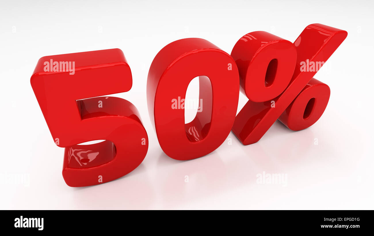 3D fifty percent Stock Photo - Alamy