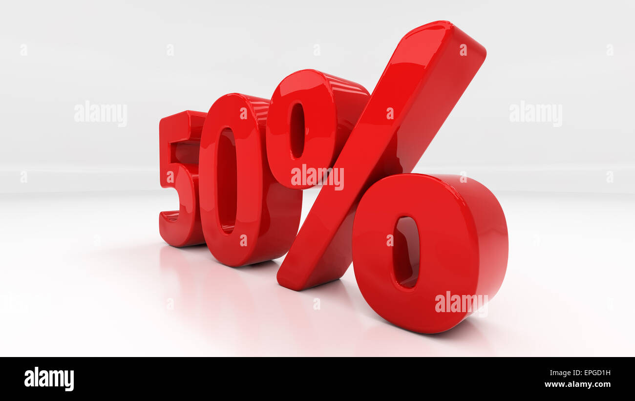 3D fifty percent Stock Photo - Alamy