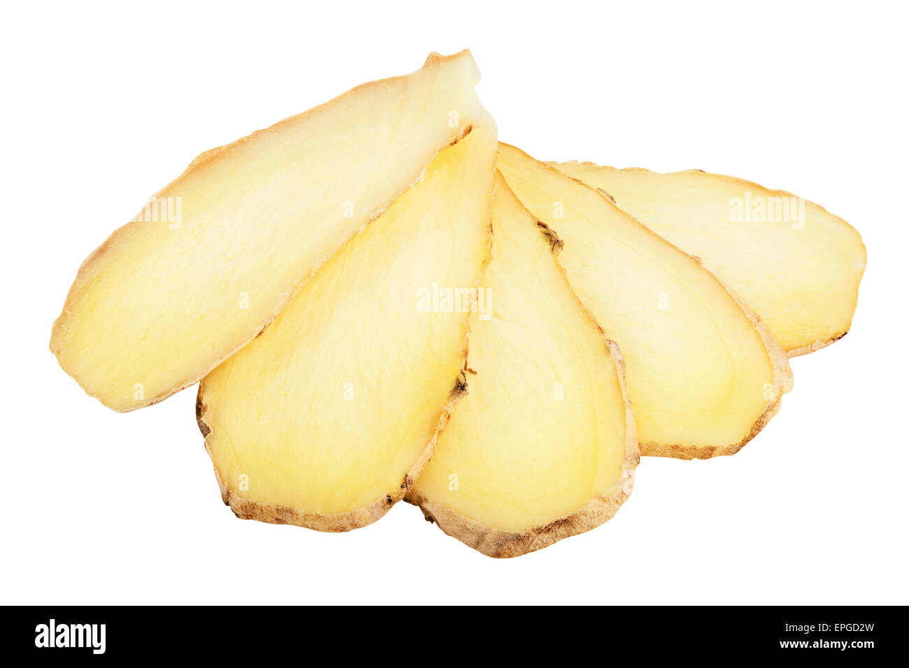 Ginger root and slices Cut Out Stock Images & Pictures - Alamy