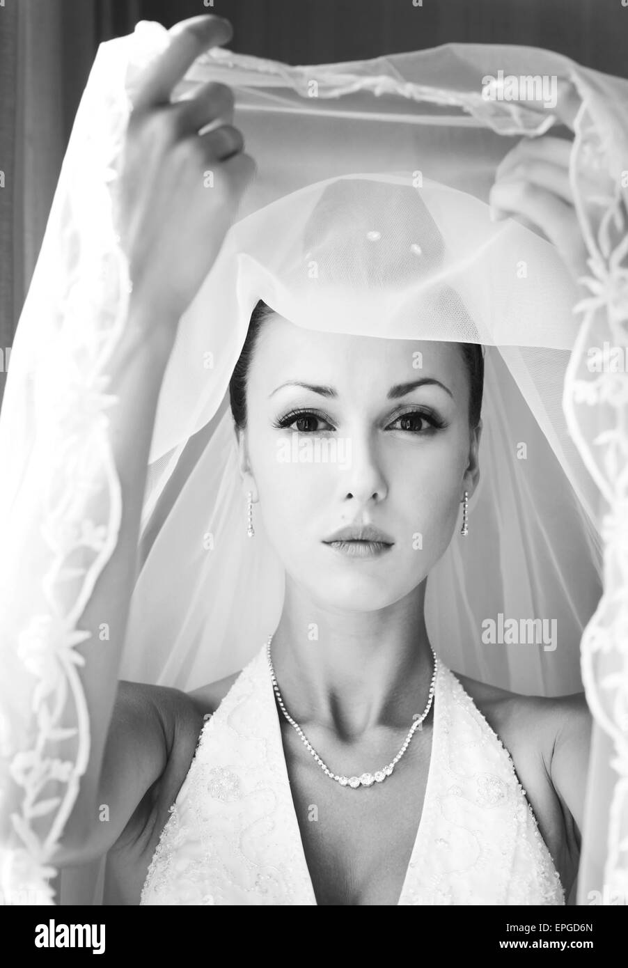 Beautiful bride Black and White Stock Photos & Images - Alamy