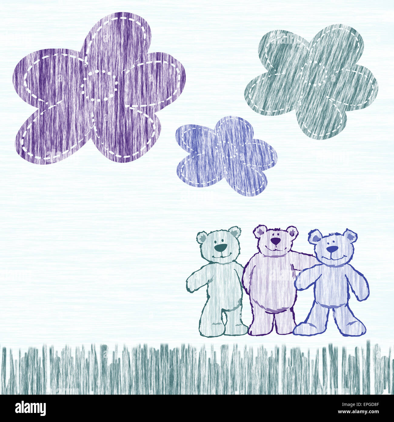 Three bears illustration hi-res stock photography and images - Alamy