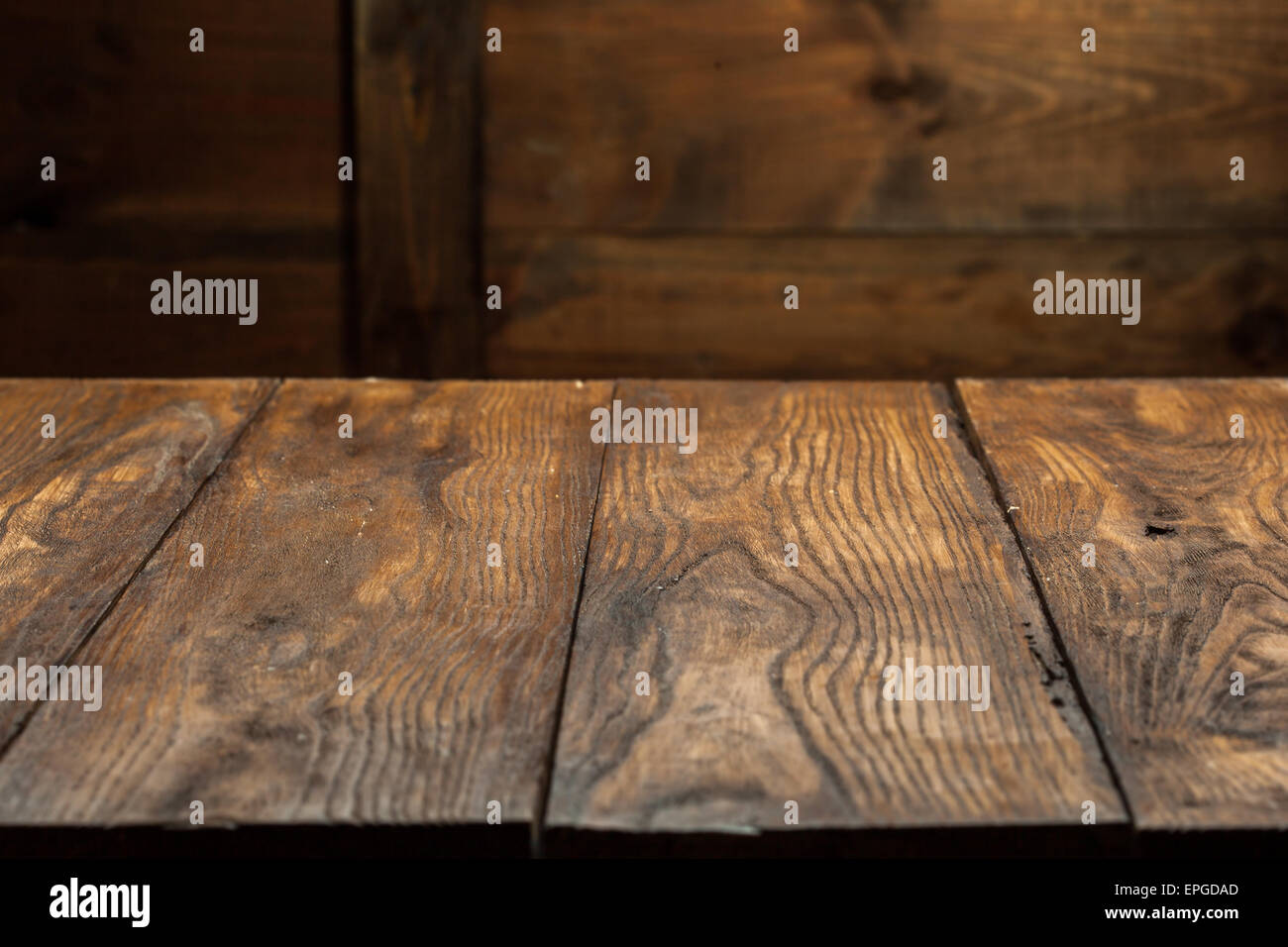empty old wooden table Stock Photo - Alamy