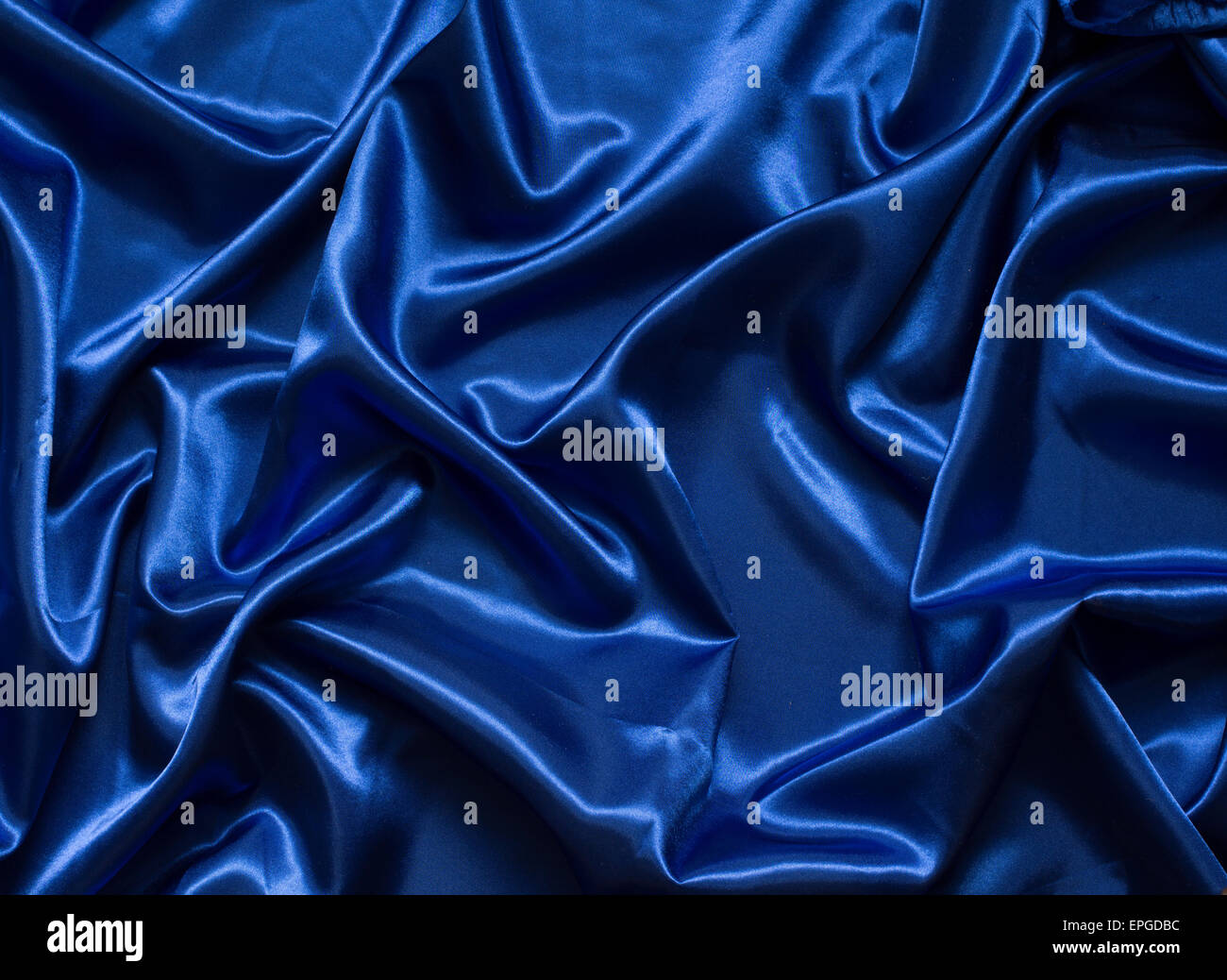 Blue satin/silk fabric Stock Photo - Alamy