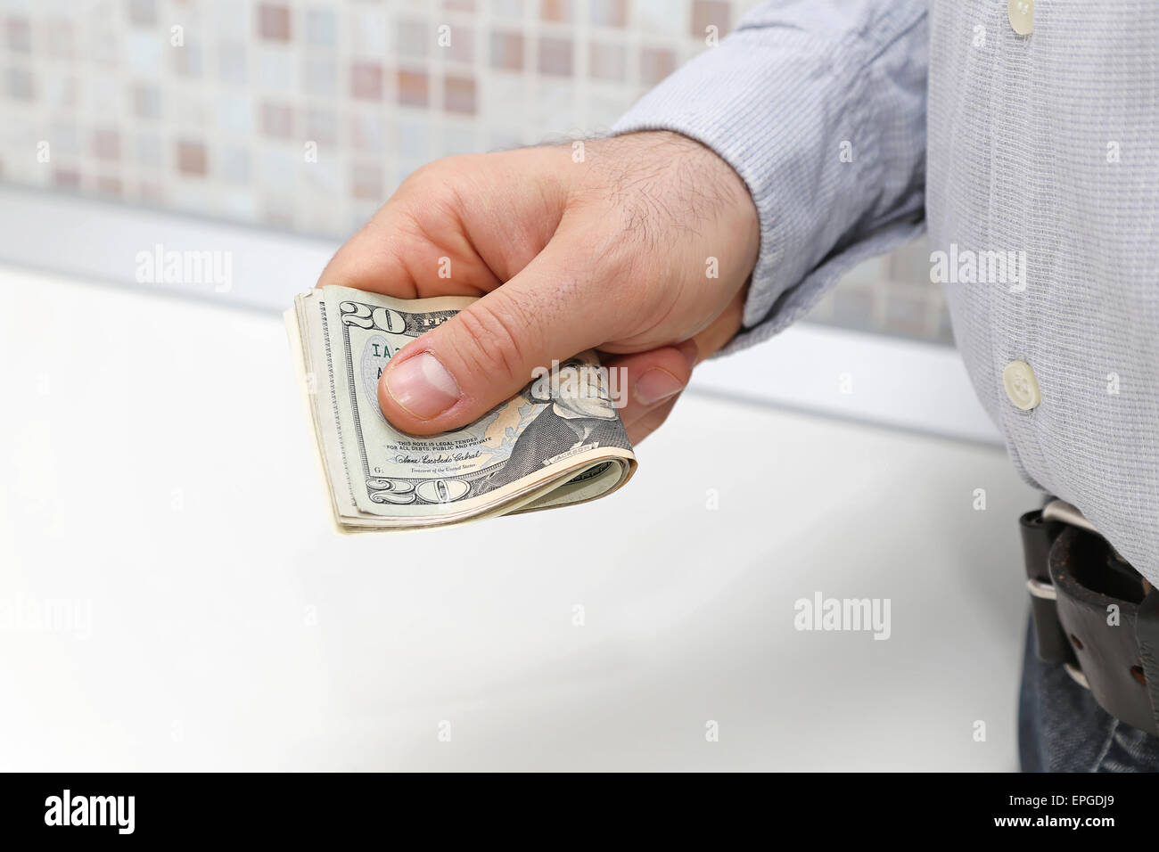 American bill fold hand hi-res stock photography and images - Alamy
