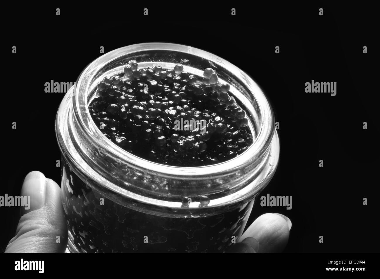Fish caviar Black and White Stock Photos & Images - Alamy