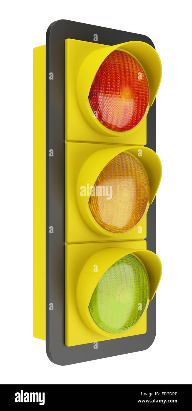 traffic light isolated on white background Stock Photo - Alamy