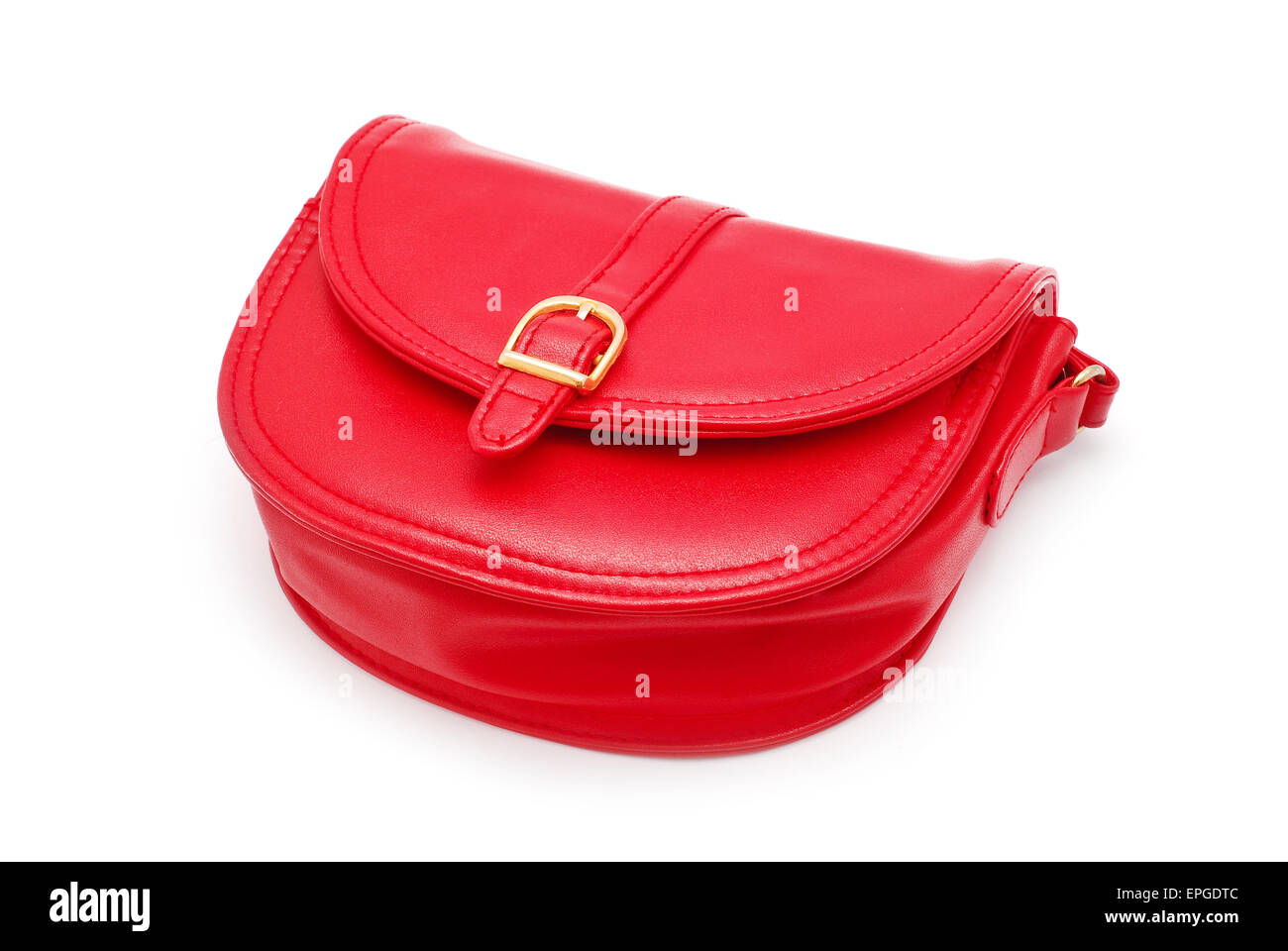 red purse on white background Stock Photo - Alamy