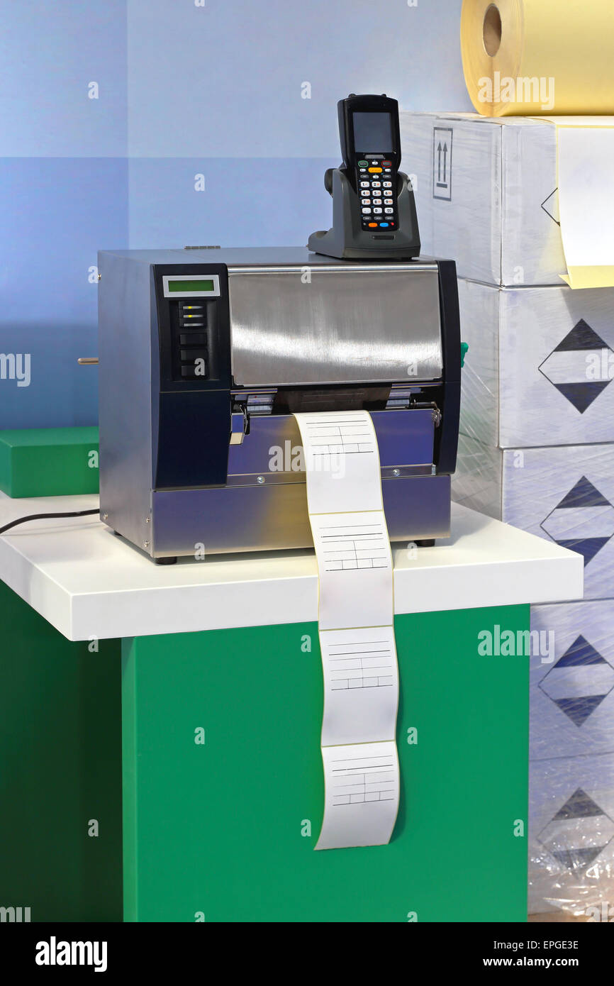 Sticker label printer barcode hi-res stock photography and images - Alamy