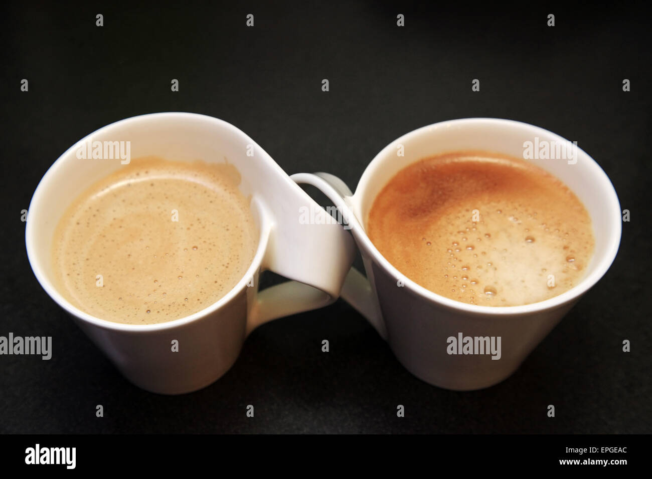 Two cups of coffee Stock Photo - Alamy