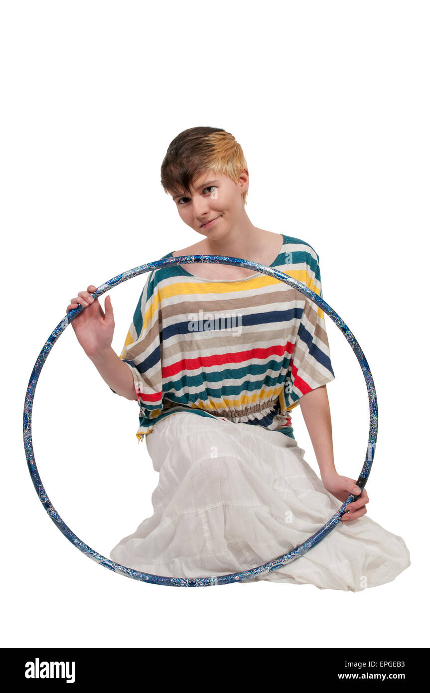 Woman with Hula Hoop Stock Photo - Alamy
