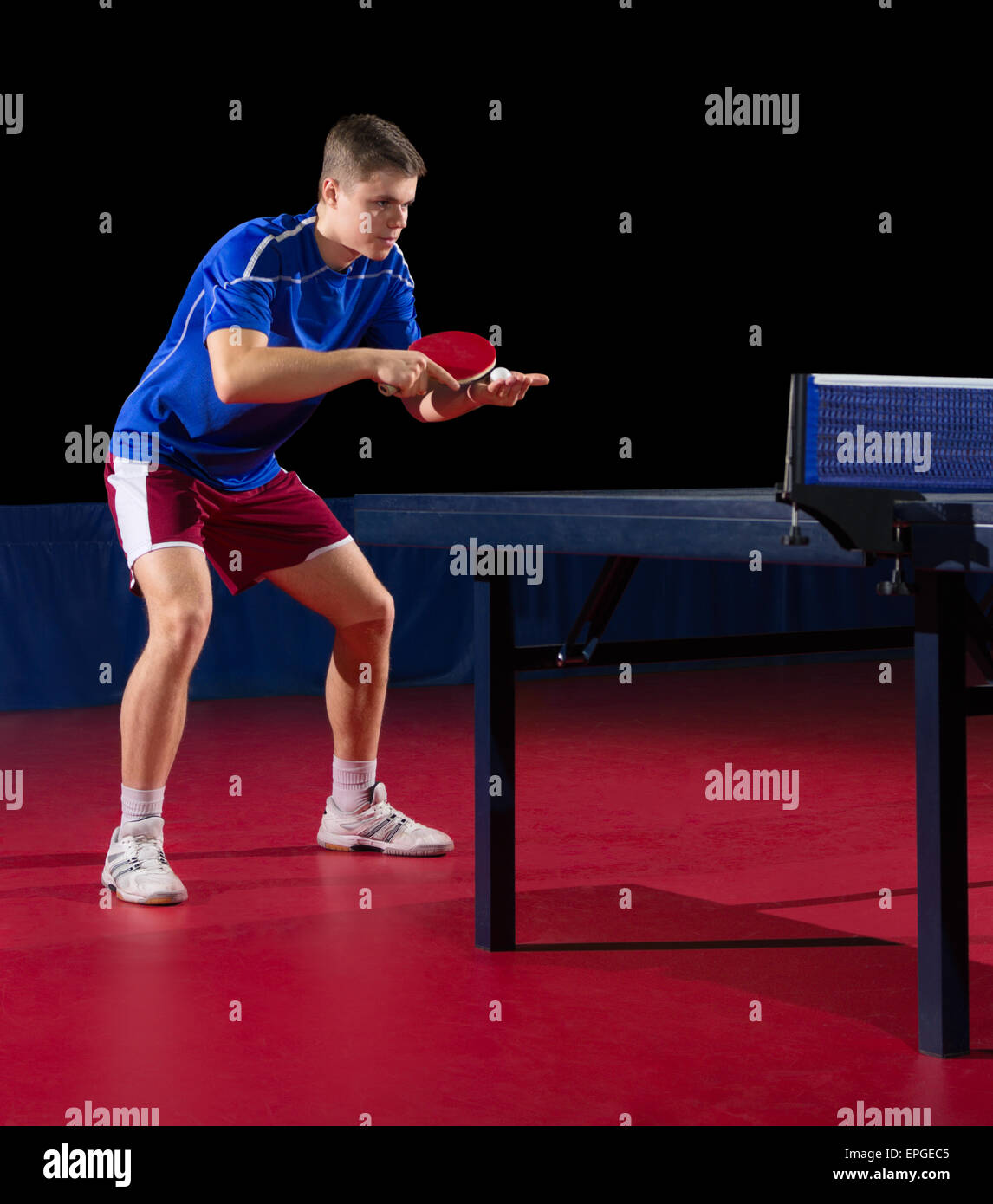 Young table tennis player isolated Stock Photo - Alamy