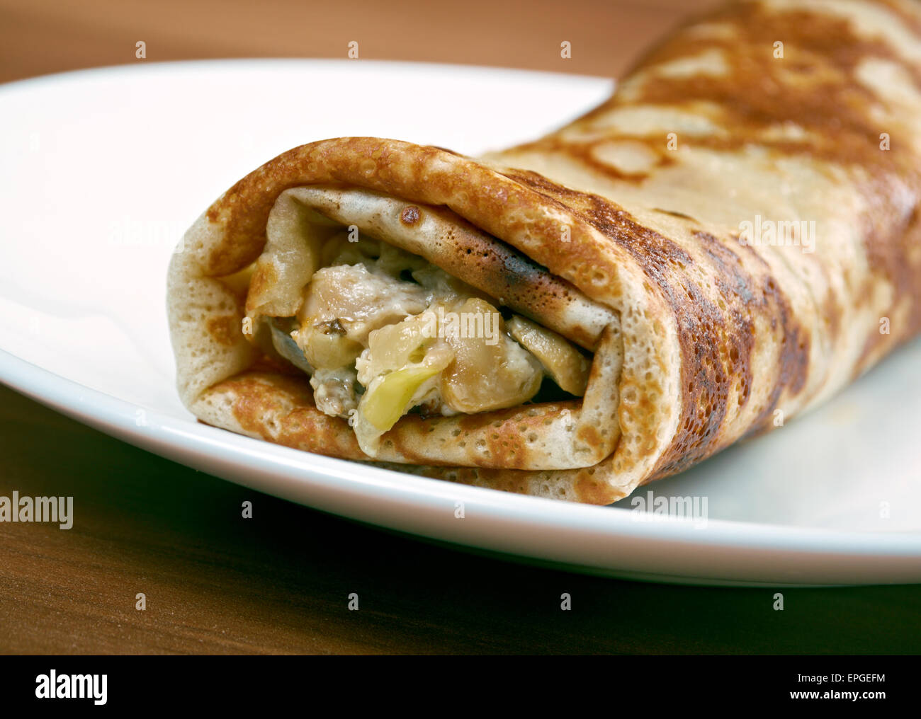 Pancakes chicken mushrooms hi-res stock photography and images - Alamy