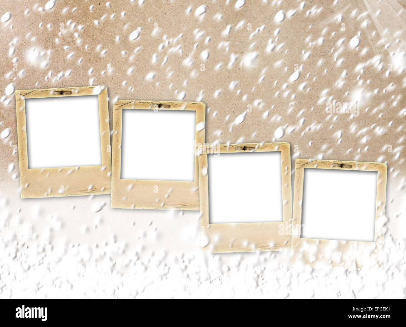 Old paper slides on snow abstract grunge background Stock Photo - Alamy