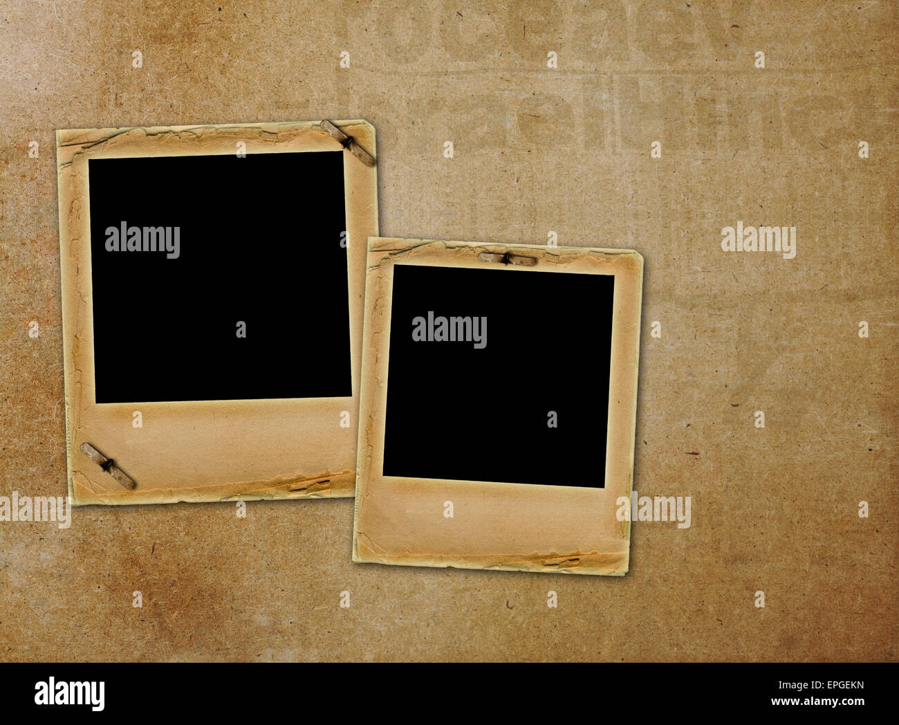 Old paper slides for photos on rusty abstract background Stock Photo ...