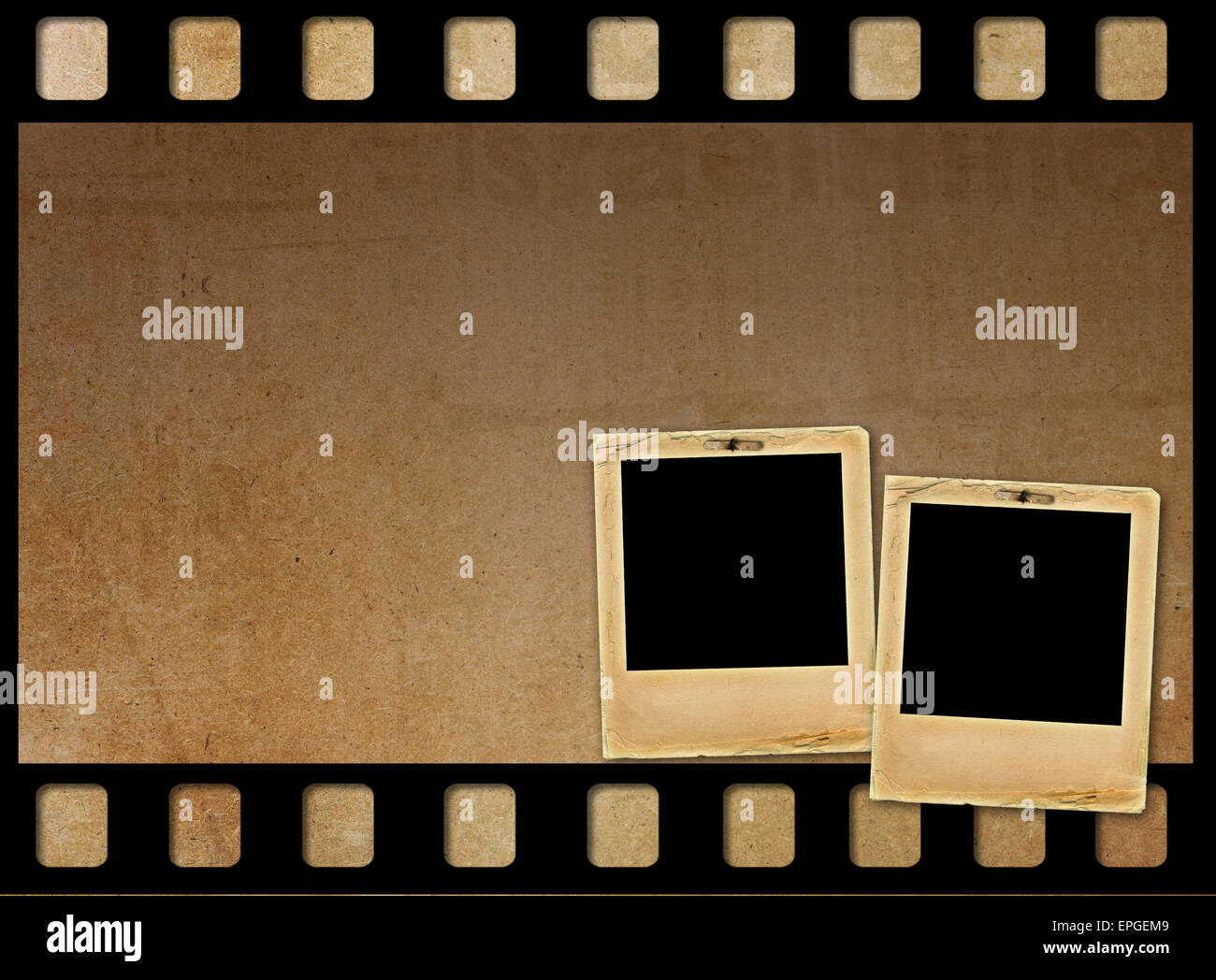 Old paper slides for photos on rusty abstract background Stock Photo ...