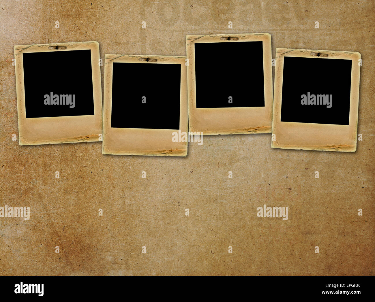 Old paper slides for photos on rusty abstract background Stock Photo ...