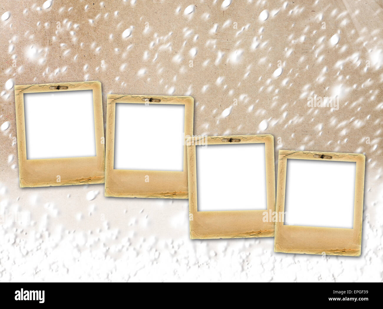 Old paper slides on snow abstract grunge background Stock Photo - Alamy