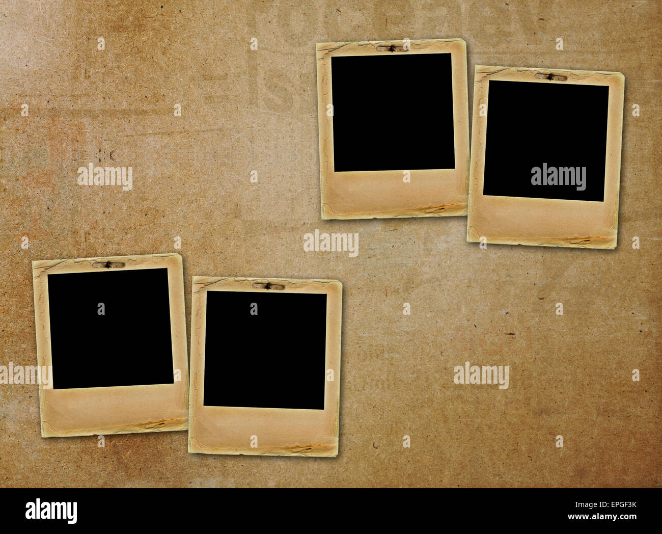 Old paper slides for photos on rusty abstract background Stock Photo ...