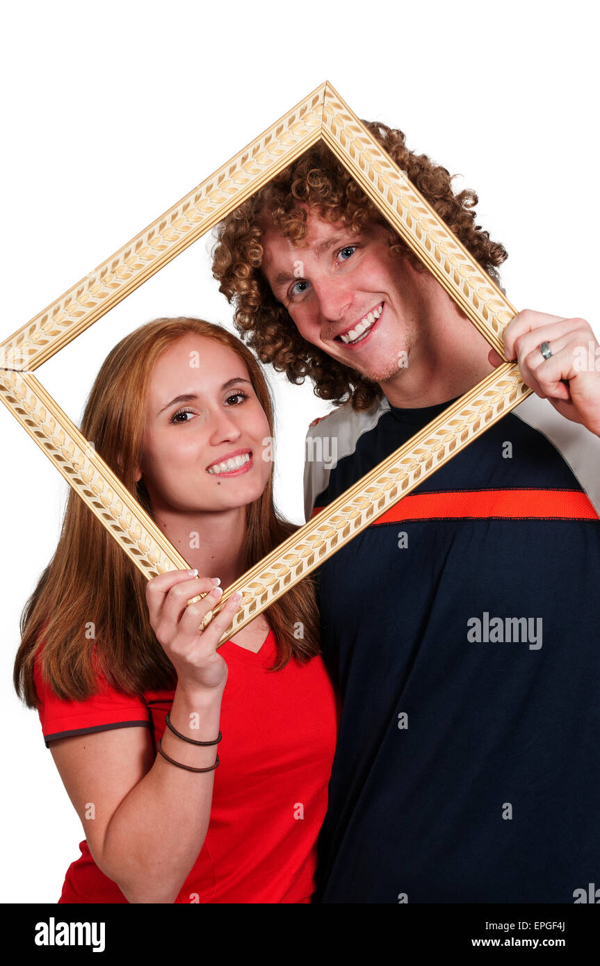 Romantic couple in picture frame hi-res stock photography and images ...