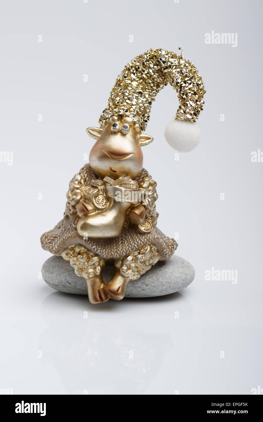 Ram with Christmas stocking Stock Photo - Alamy