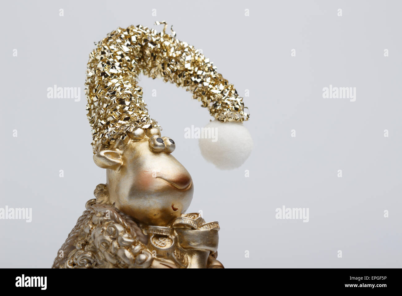 Ram with Christmas stocking Stock Photo - Alamy