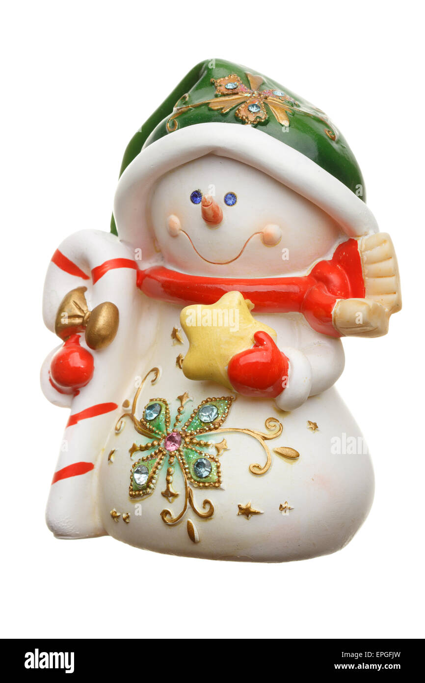 Snowman isolated on white Stock Photo - Alamy