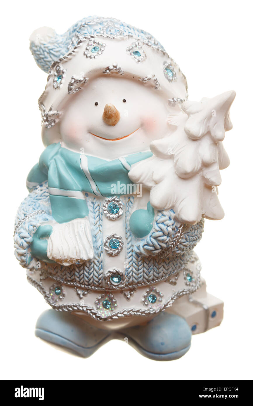 Snowman isolated on white Stock Photo - Alamy