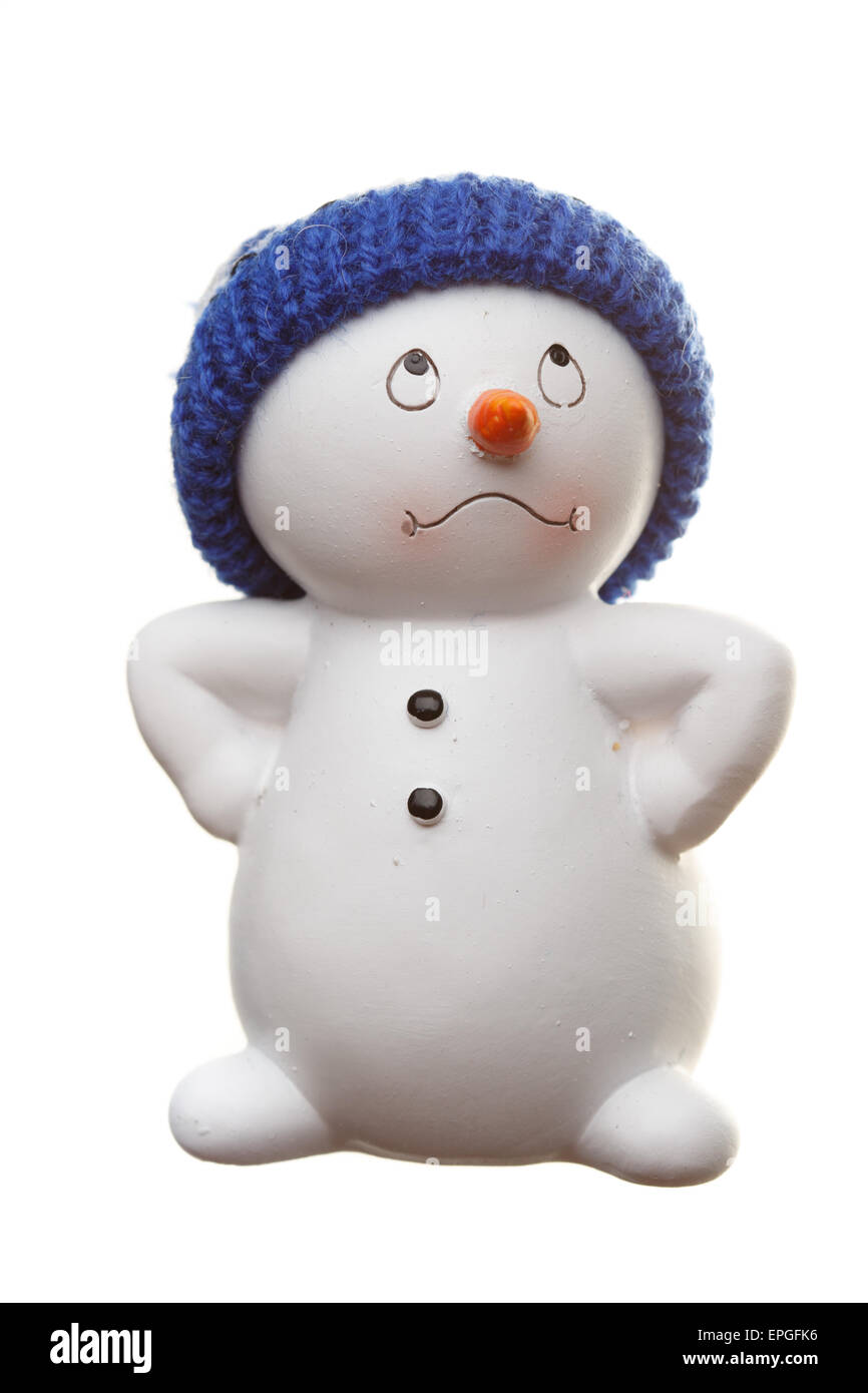 Snowman isolated on white Stock Photo - Alamy