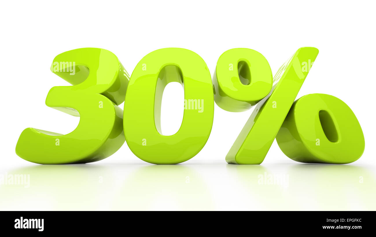 3D thirty percent isolated on white Stock Photo - Alamy