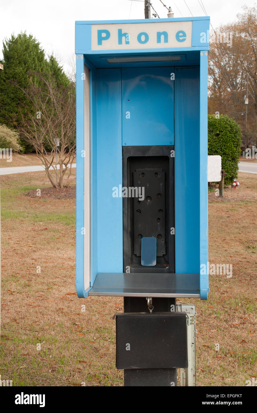 Phone booth cell phone Stock Photo - Alamy