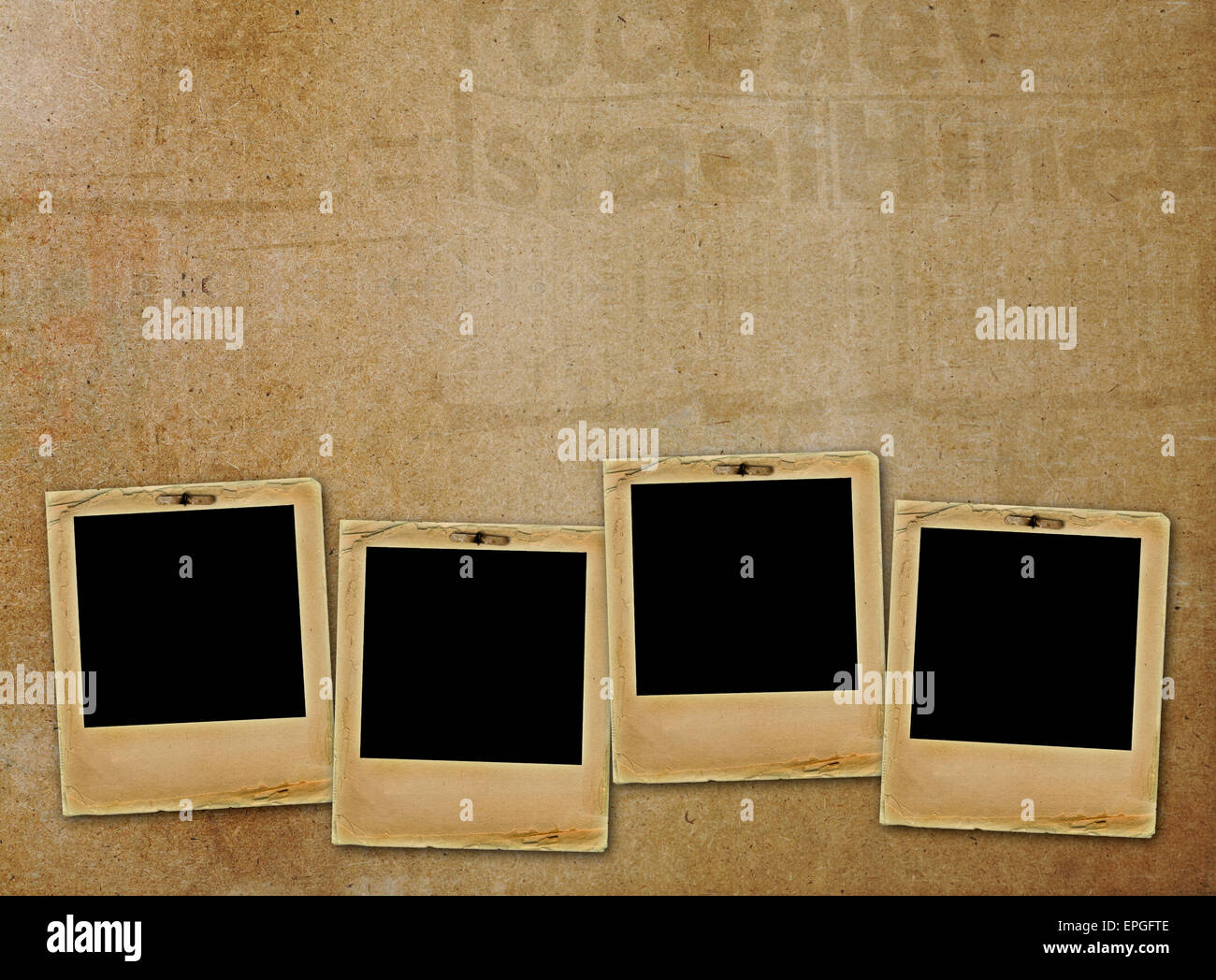 Old paper slides for photos on rusty abstract background Stock Photo ...