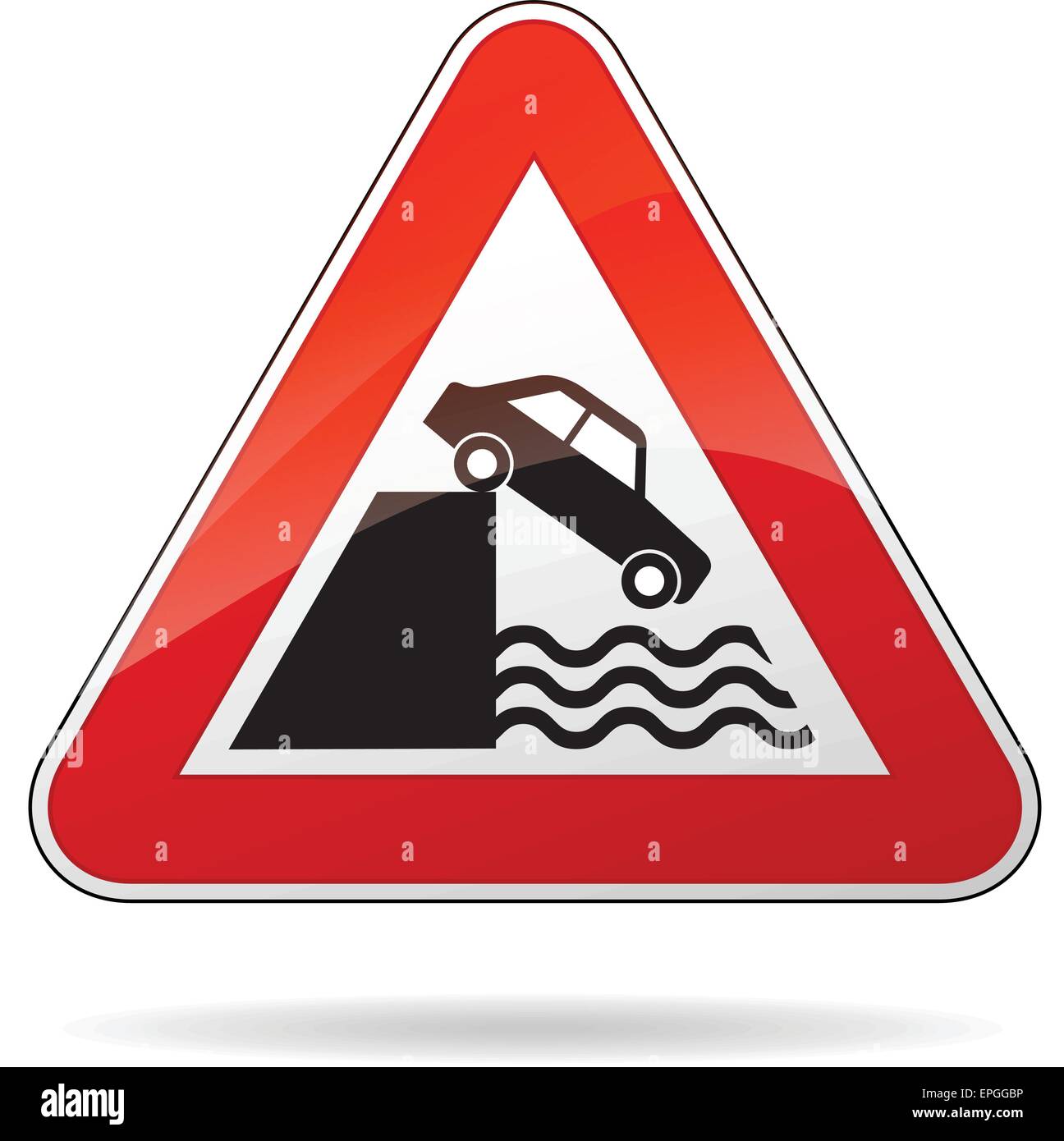 illustration of triangular isolated sign for water warning Stock Vector ...