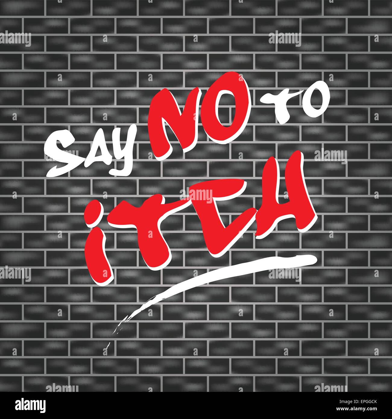 illustration of dark wall with graffiti for no itch Stock Vector Image ...