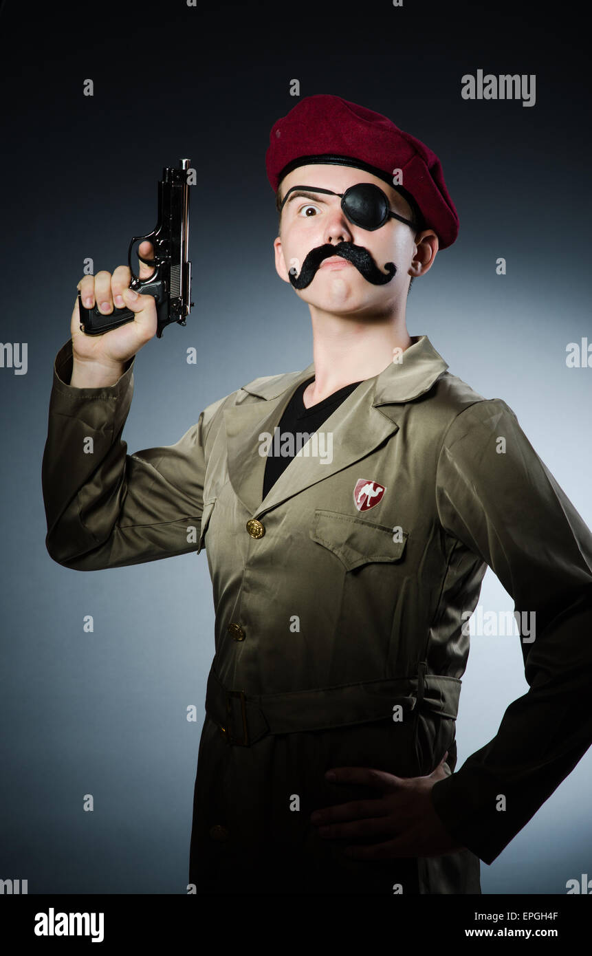 Funny soldier in military concept Stock Photo - Alamy